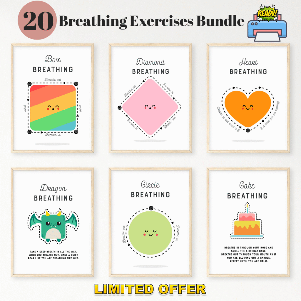 20 Shapes Breathing Exercises Posters & Flashcards | Printable PDF ...